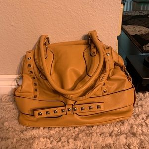 Bags | Camel Colored Hobo Bag With Grommet Accents | Poshmark